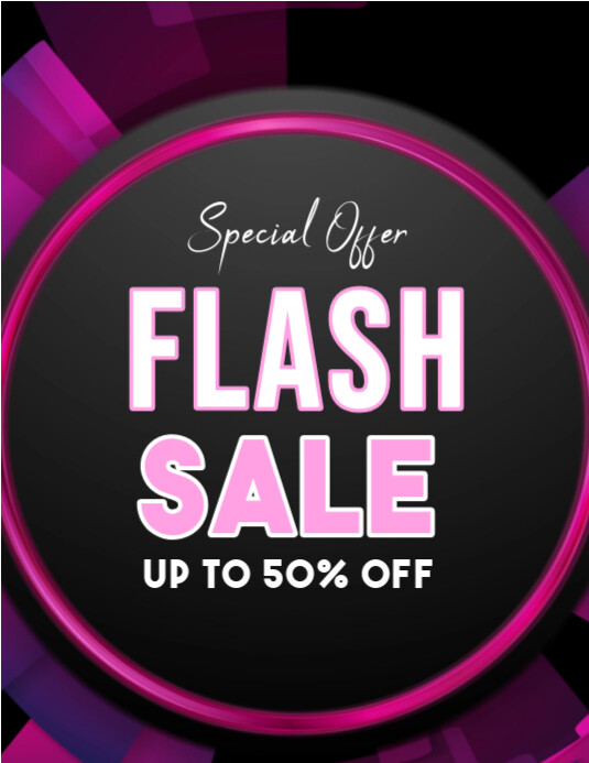 Pink Modern Flash Sale Flyer Template | PosterMyWall