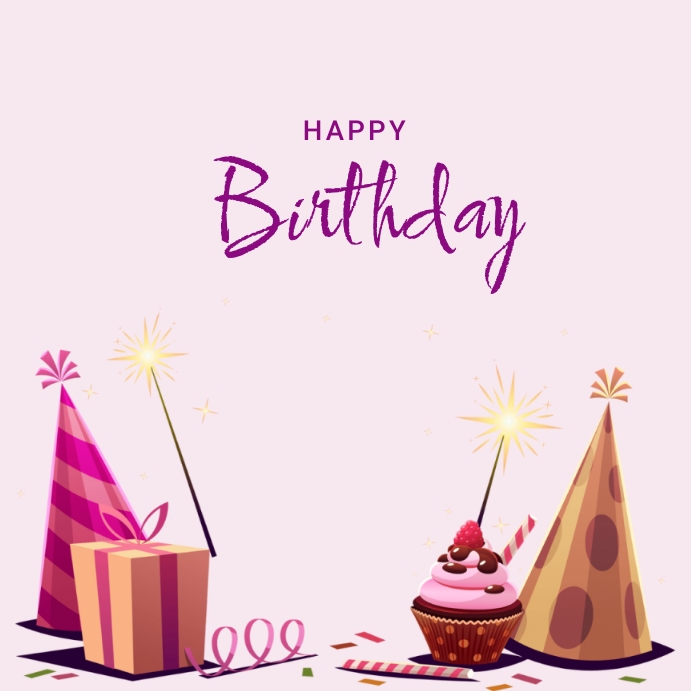 Pink Modern Happy Birthday Template | PosterMyWall