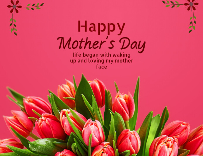Pink Modern Happy Mothers Day Card Template | PosterMyWall