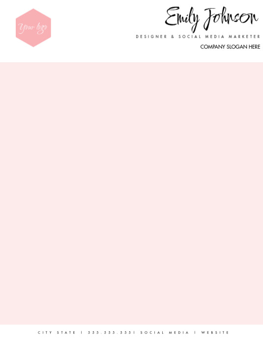 Pink Modern Letterhead Business Personal Template | PosterMyWall