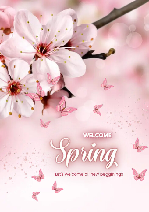 Copy of pink modern welcome spring Flyer | PosterMyWall