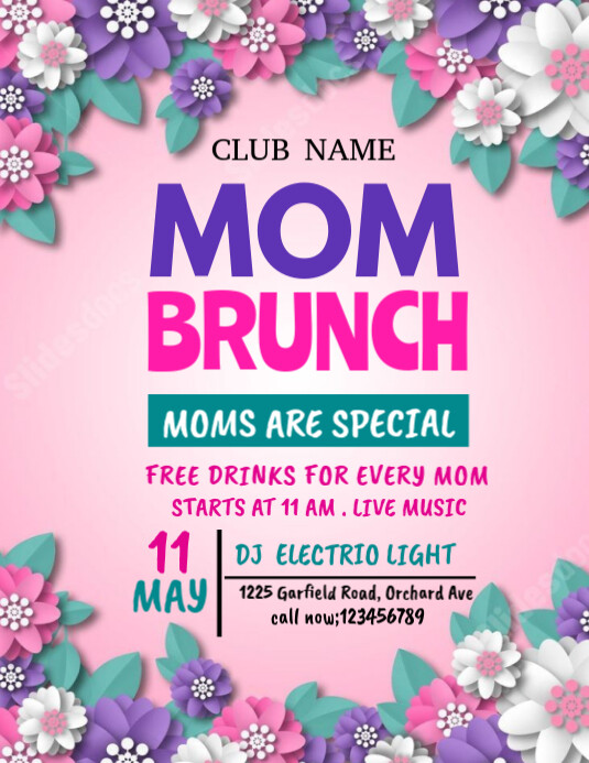 Pink Mom Brunch Flyer (us Letter) Template | PosterMyWall
