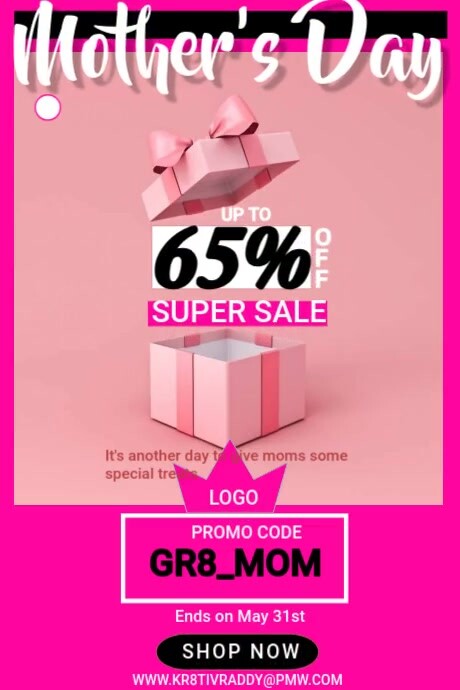Pink Mother's Day Super Sale Poster Template | PosterMyWall