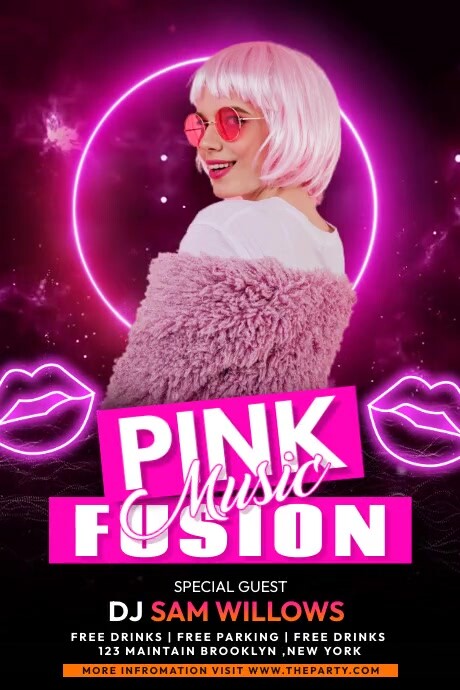 Copy of Pink Music Fusion | PosterMyWall