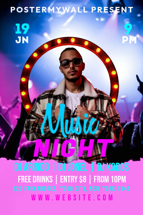 Pink Music Party Poster Poster Template | PosterMyWall