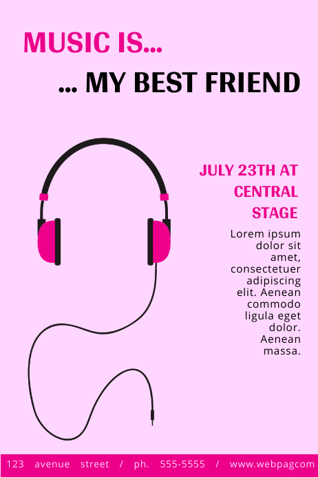 Pink Music Flyer Template | PosterMyWall