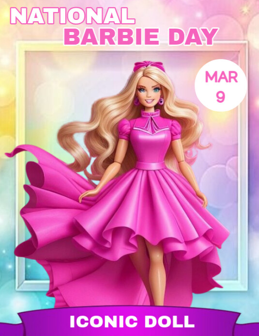 Copy of Pink National Barbie Day Celebration Flyer (us Letter ...