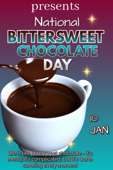 Plantilla de Pink National Bittersweet Chocolate Day Poster | PosterMyWall