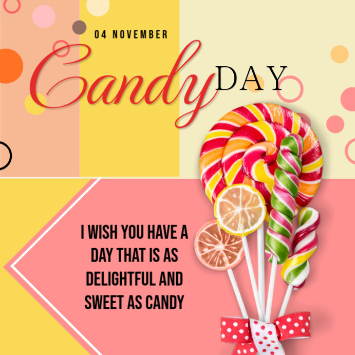 Pink National Candy Day Instagram Post Template | PosterMyWall