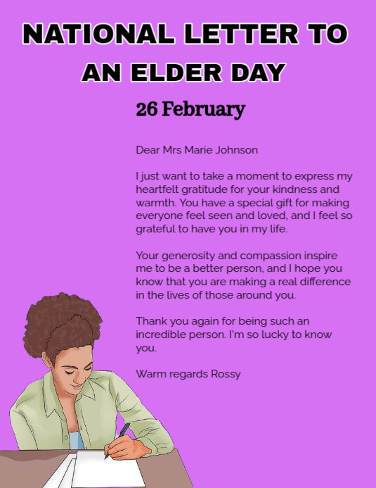 Copy of Pink National Letter To An Elder Day Design Flyer (us Letter ...