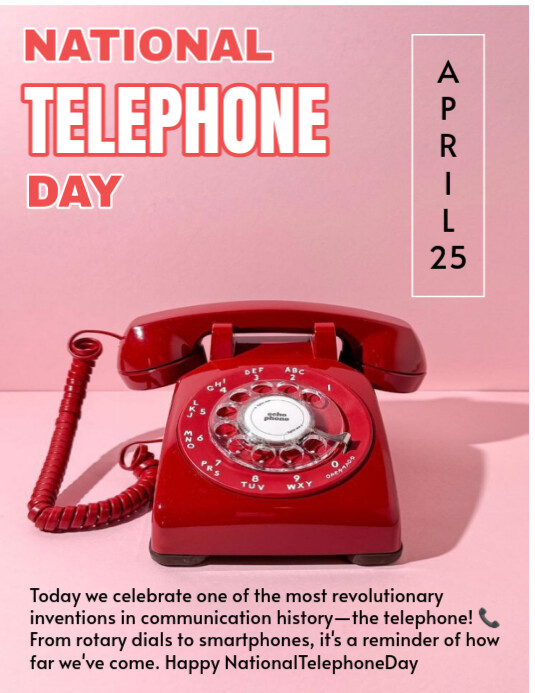 Copy of Pink National Telephone Day Design Template Flyer (us Letter ...
