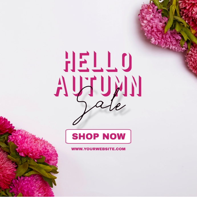 Plantilla de Pink Natural Hello Autumn Instagram Post | PosterMyWall