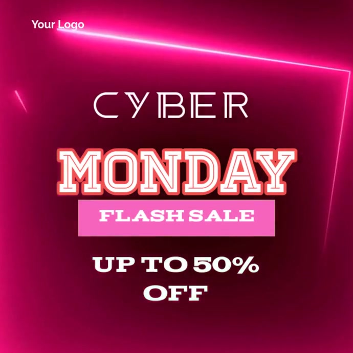 Copy of Pink Neon Cyber Monday Flash Sale Square (1:1) | PosterMyWall