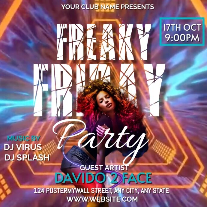 Modèle Pink Neon Freaky Friday Party Instagram Post | PosterMyWall