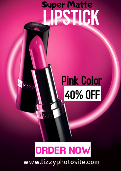 Pink Neon National Lipstick Day Sales Flyer Template | PosterMyWall
