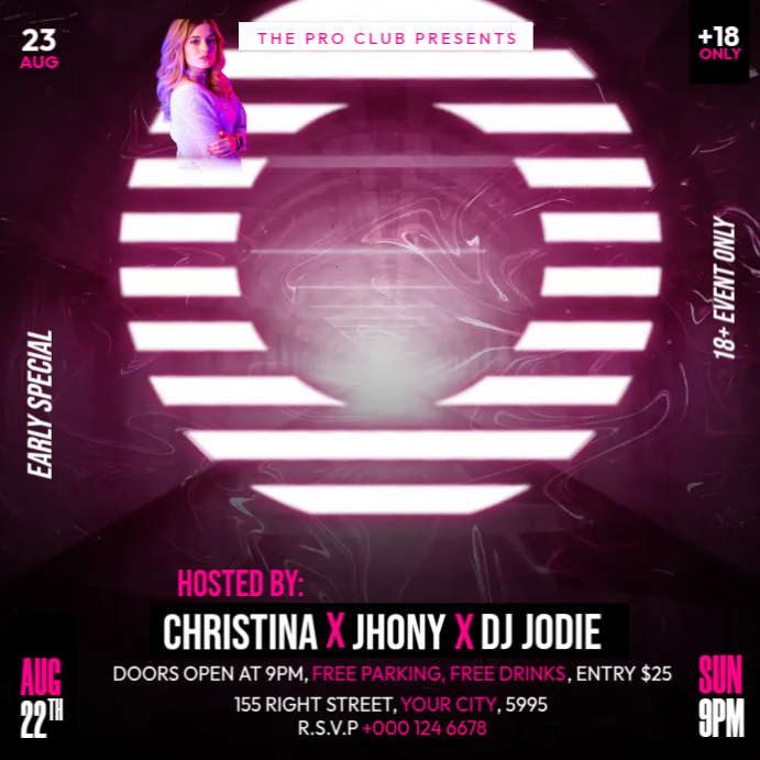 Pink Neon Party Template | PosterMyWall
