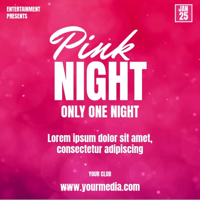 Pink Neon Typpink Night Instagram Post Template | PosterMyWall