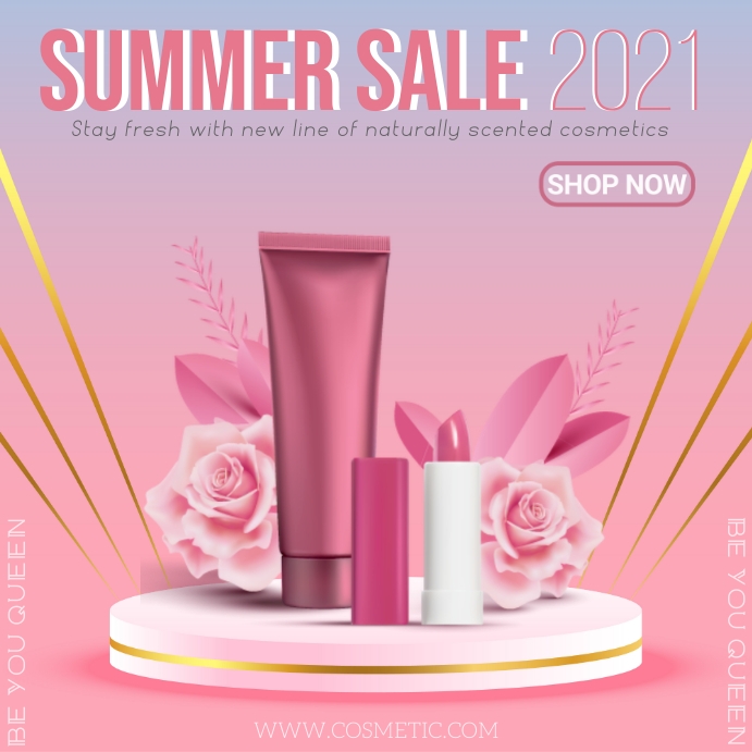 Copy of Pink new cosmetic line products flyer design | PosterMyWall