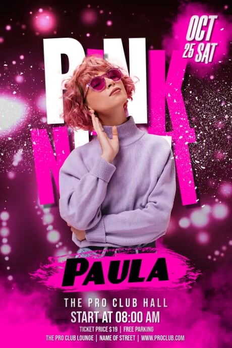 Pink Night Template | PosterMyWall