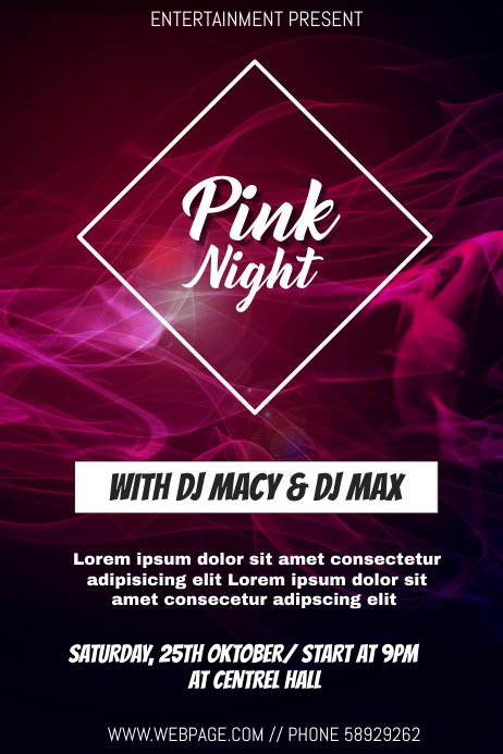 Copy of Pink night event flyer template | PosterMyWall