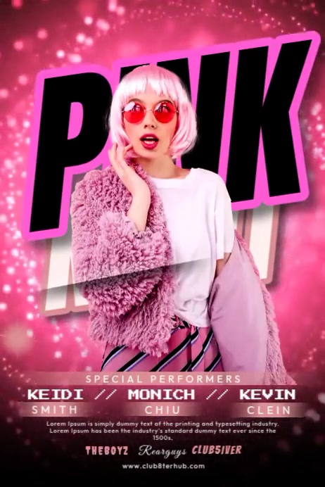 Pink Night Party Template | PosterMyWall