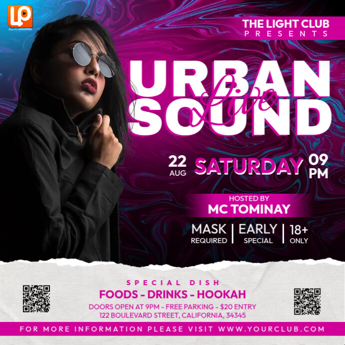 Pink Night Party Template | PosterMyWall