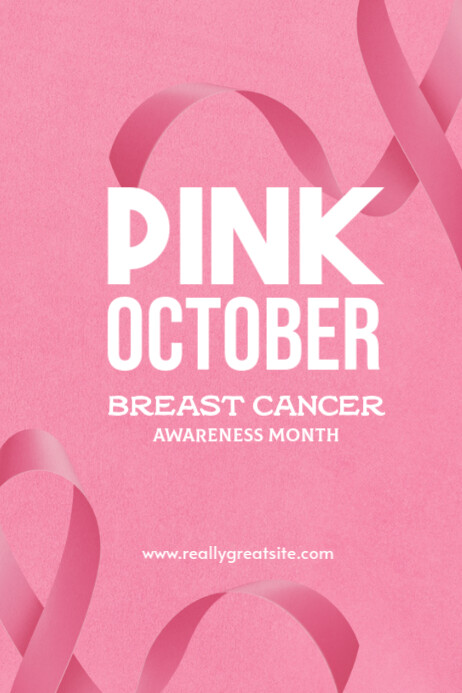 Pink October Breast Cancer Awareness month poster design 2024 Template | PosterMyWall