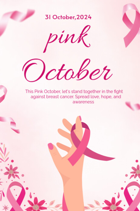 Copy of Pink October Breast Cancer Awareness month poster design 2024 ...