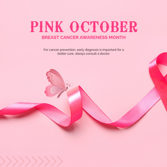 Pink October Breast Cancer Instagram Post Template | PosterMyWall