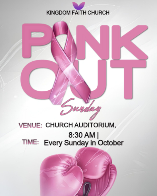 Pink Out Sunday | Breast Cancer Awareness Boxing Event Flyer Template ...