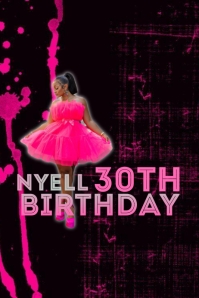 Pink Birthday Flyer Poster Template | PosterMyWall