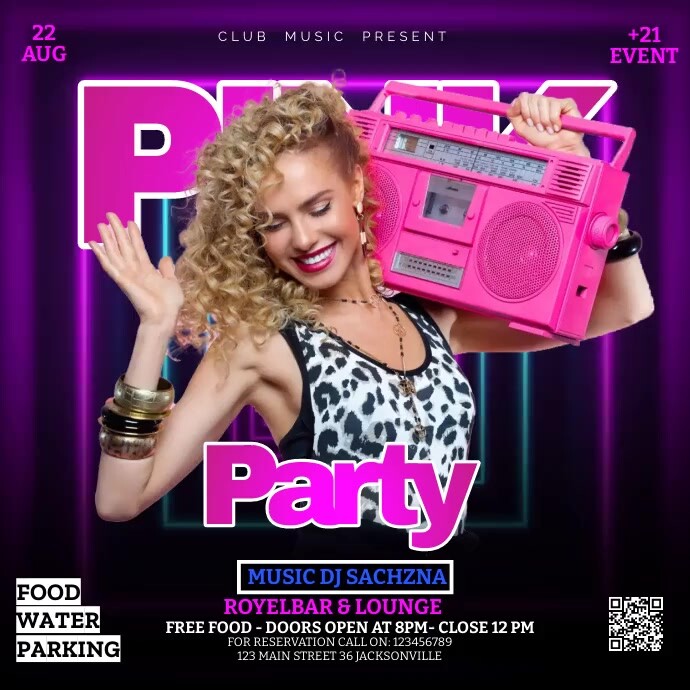 Pink Party Ads Template | PosterMyWall