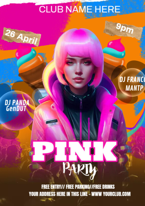 Pink Party Ads Template | PosterMyWall