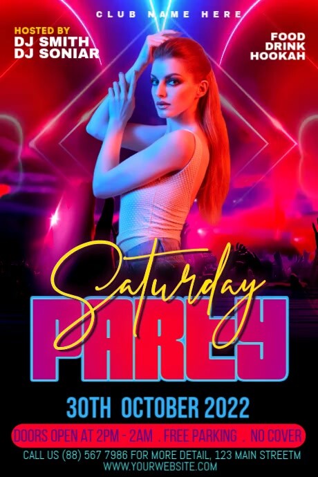 Pink Party Banner 4' × 6' Template | PosterMyWall