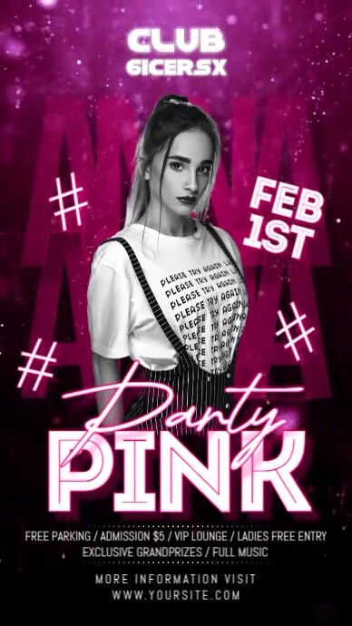 Pink Party Template | PosterMyWall