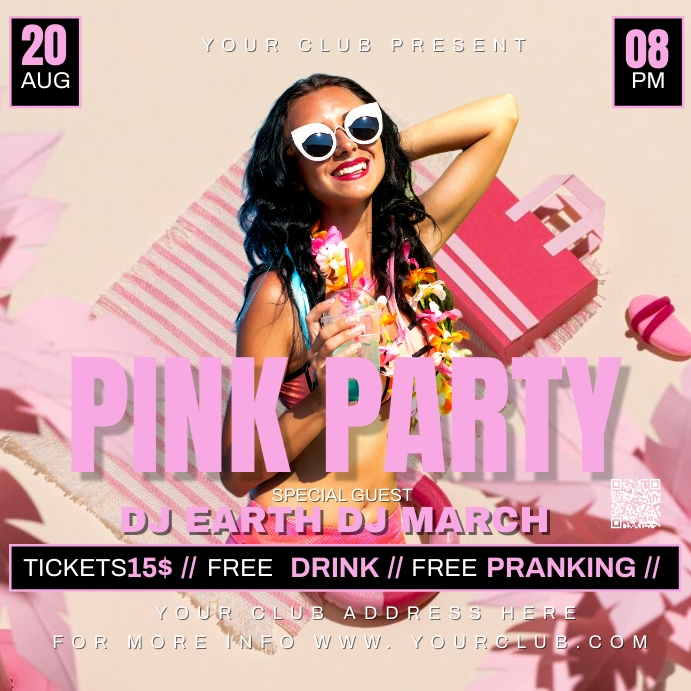 Pink party Template | PosterMyWall