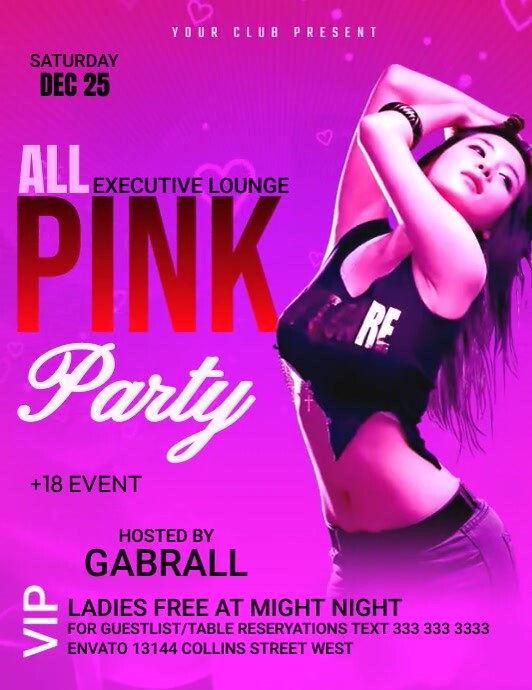 Pink party flyer Template | PosterMyWall