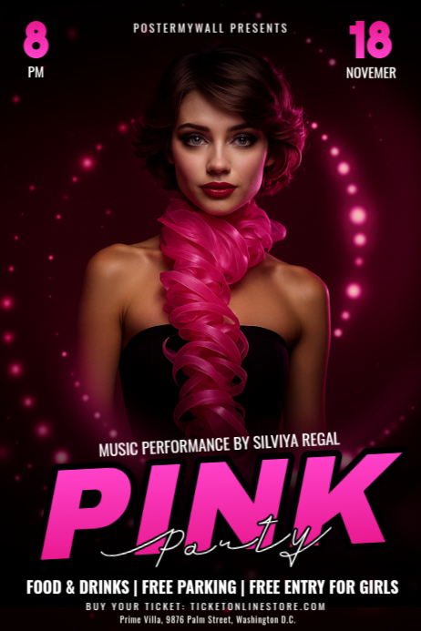 Pink Party Poster Template | PosterMyWall