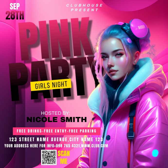 Copy of Pink Party Template | PosterMyWall