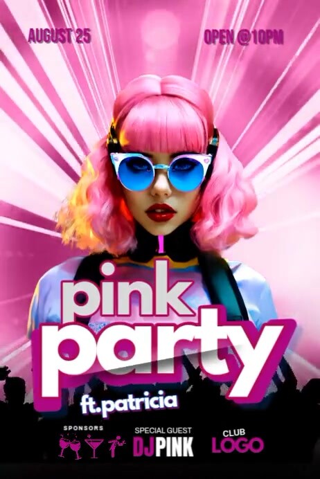 Pink Party Video Template | PosterMyWall