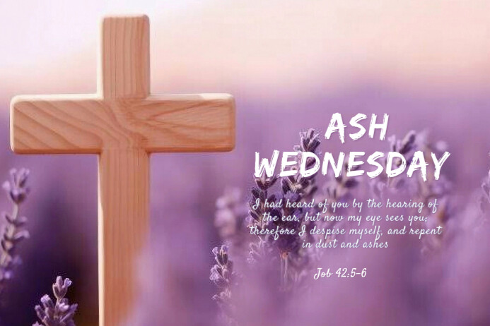 Pink Pastel Ash Wednesday Banner 4' × 6' Template | PosterMyWall