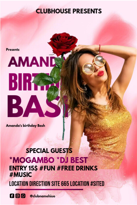 Copy of Pink Pastel Birthday Bash Poster | PosterMyWall