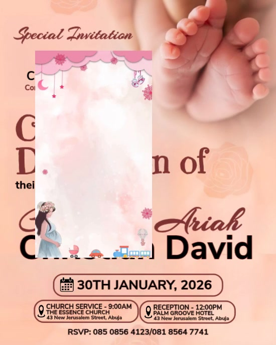 Pink Pastel Child Dedication Template Instagram Portrait | PosterMyWall