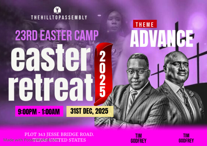 Pink Pastel Easter Retreat A5 Template | PosterMyWall