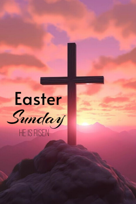 Pink Pastel Easter Sunday Poster Template | PosterMyWall