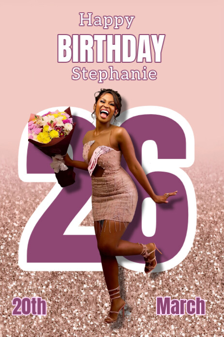 Pink Pastel Happy Birthday Poster Template | PosterMyWall