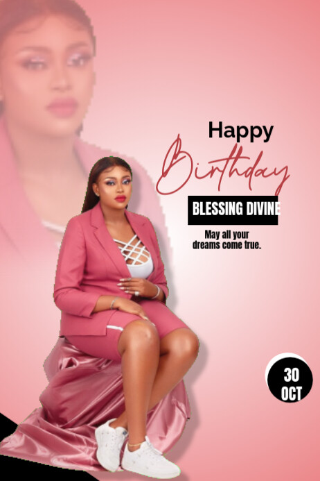 Pink Pastel Happy Birthday Templates Poster | PosterMyWall