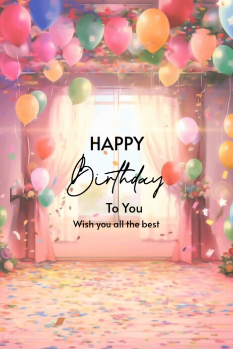 Pink Pastel Happy Birthday To You Poster Template | PosterMyWall