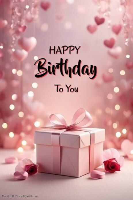 Pink Pastel Happy Birthday To You Poster Template | PosterMyWall