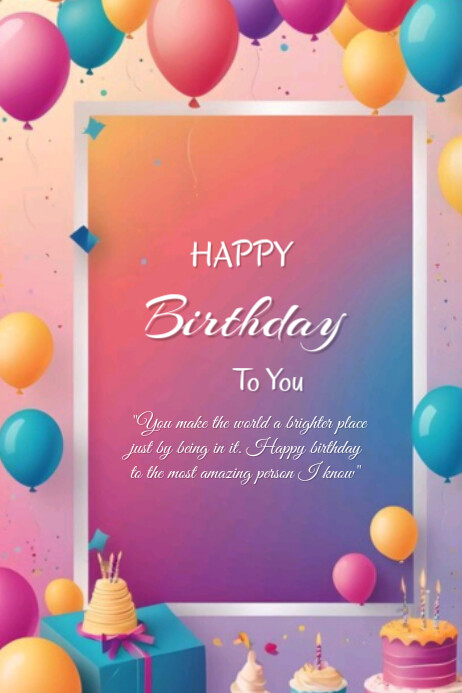 Pink Pastel Happy Birthday To You Poster Template | PosterMyWall